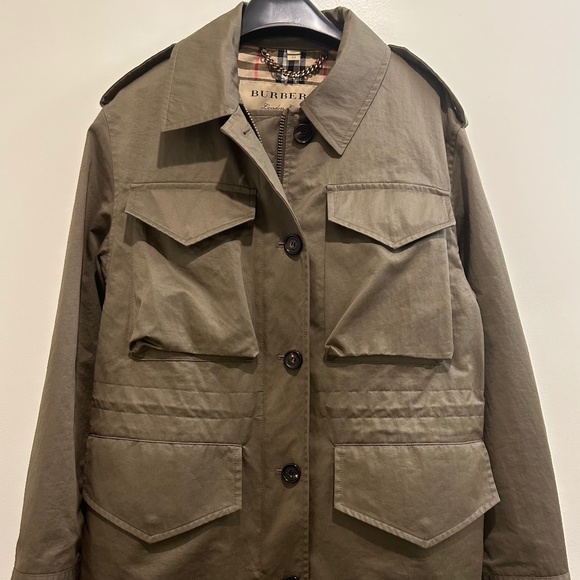 Burberry | Jackets & Coats | Burberry Dark Olive Jacket | Poshmark